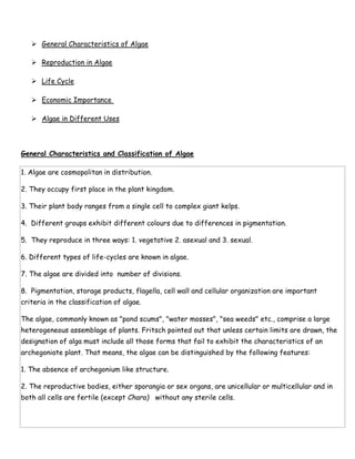 Algae notes (1) | PDF
