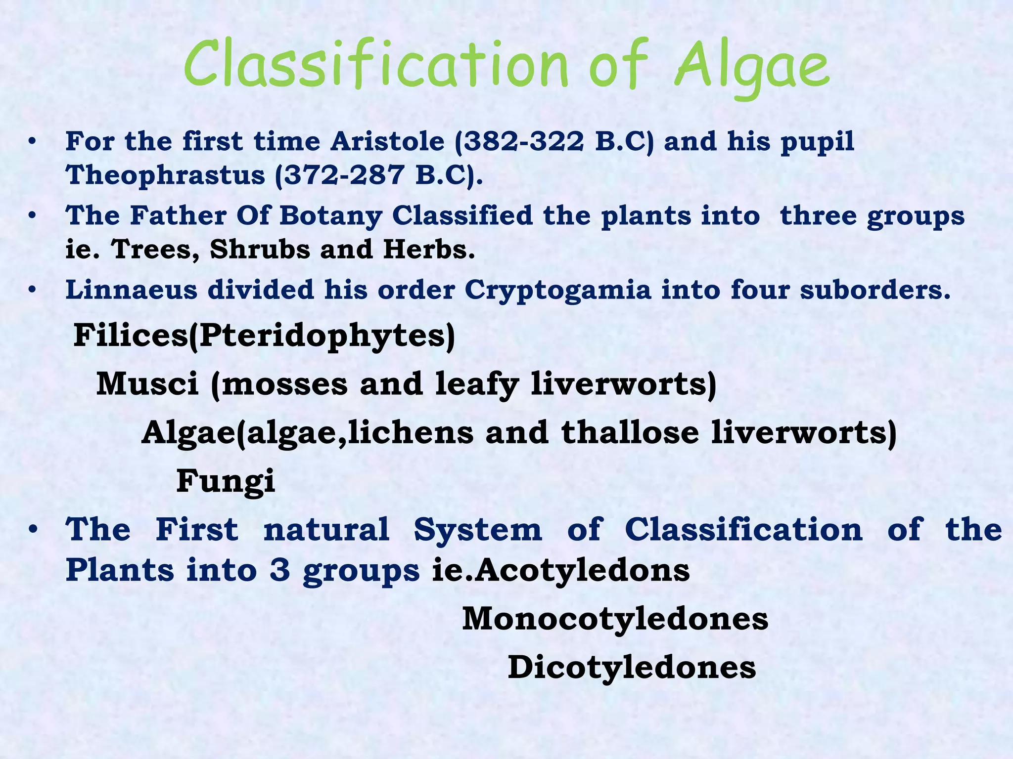 Classification of Algae | PPTX