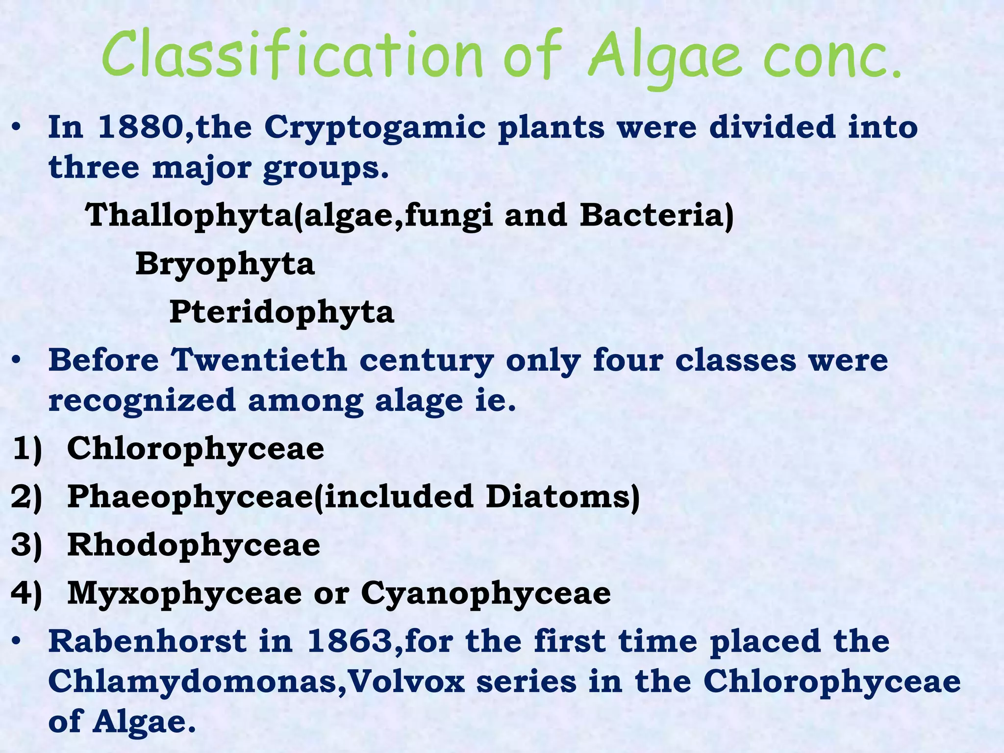 Classification of Algae | PPTX