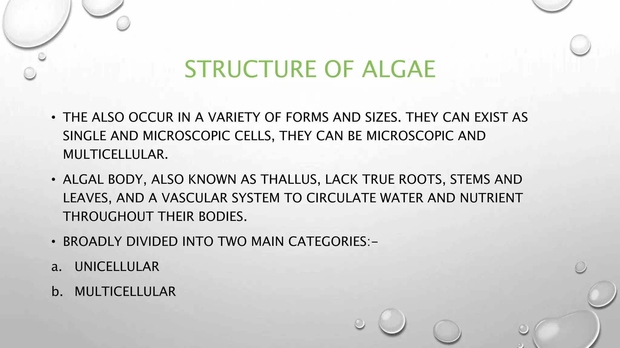 algae uses of algae types of algae reproduction of algae | PPTX