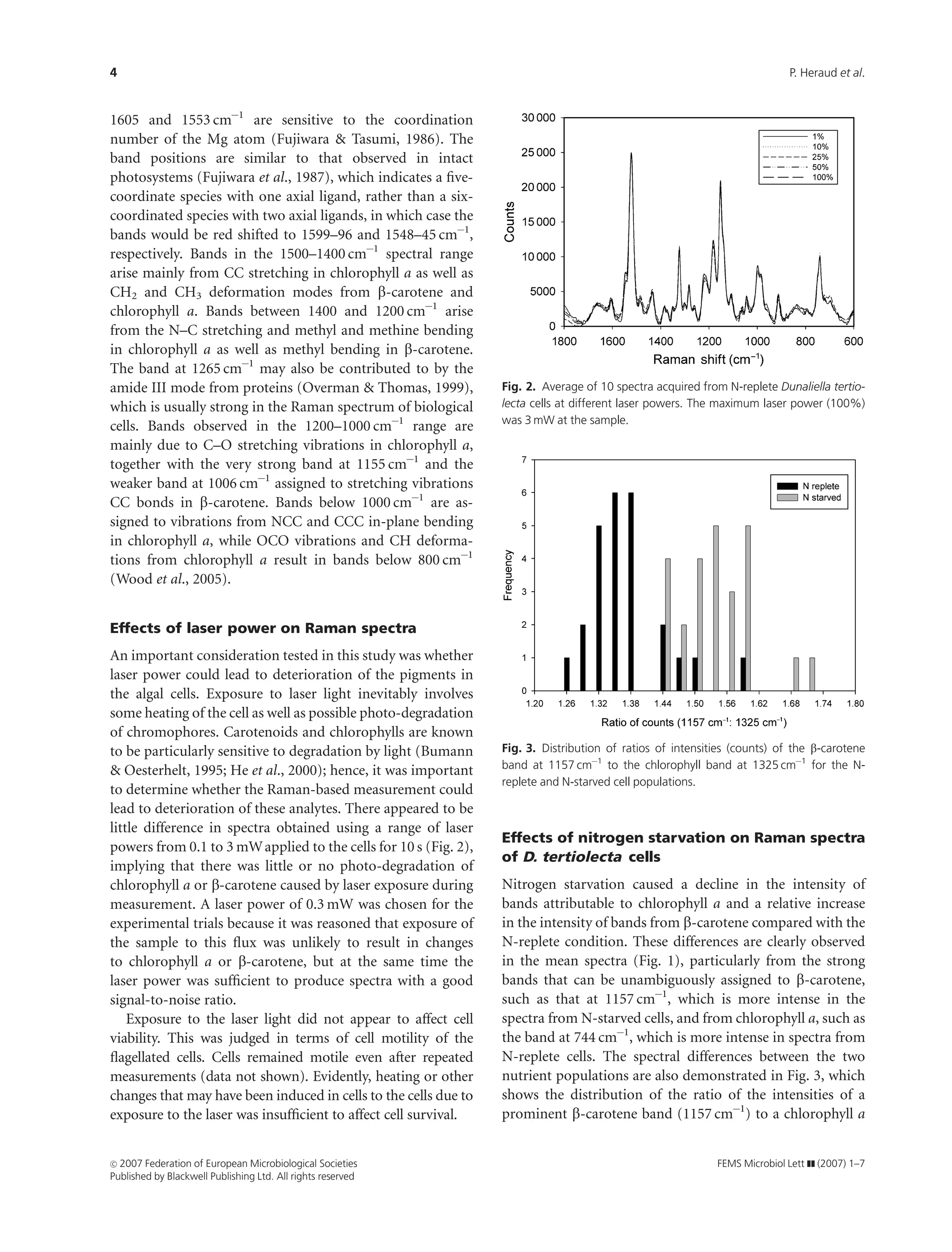 Algal Raman F E M S Heraud Et Al. 2007 | PDF