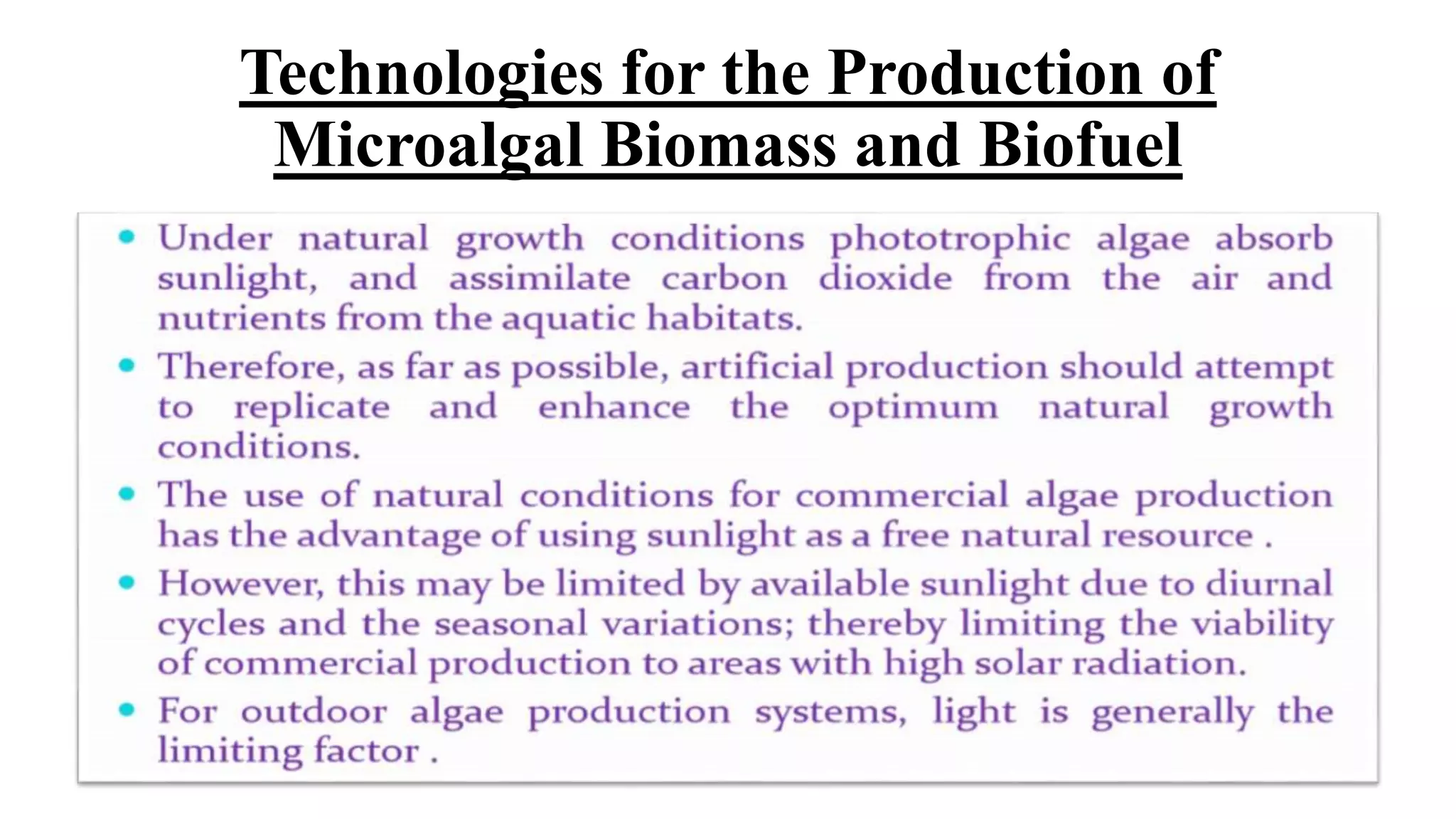 Algal Biofuel Production | PPT