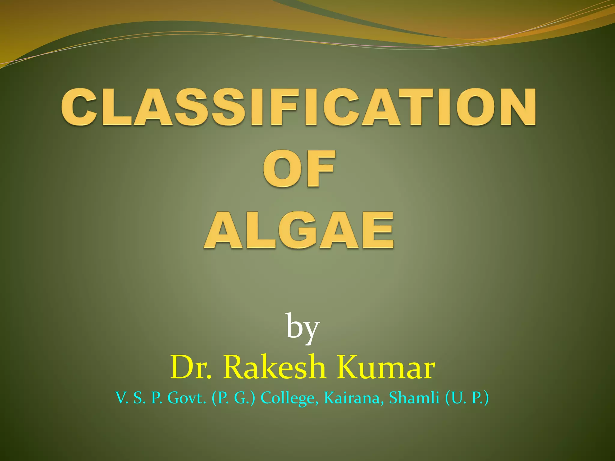 Classification of Algae | PDF