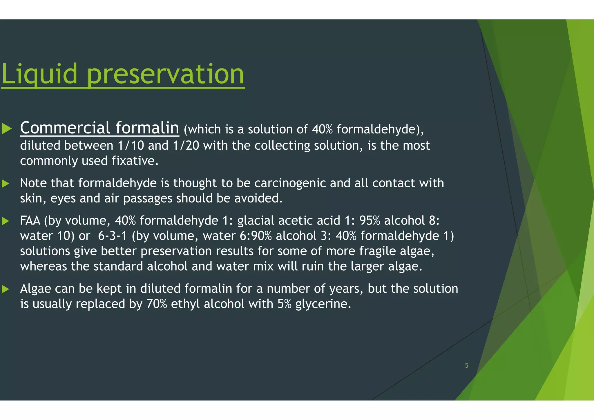 Algal preservation | PDF