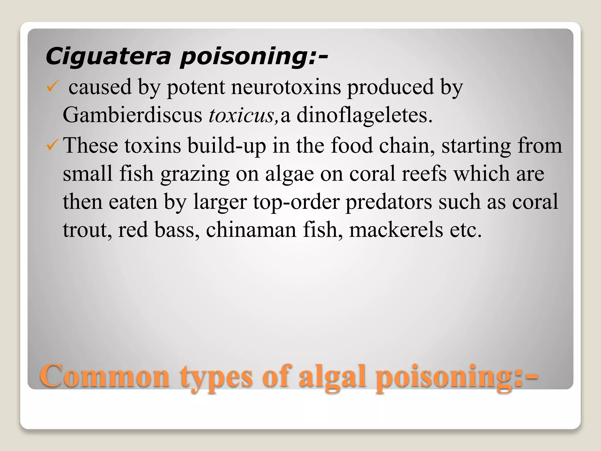 Algal toxins & its effects | PPTX