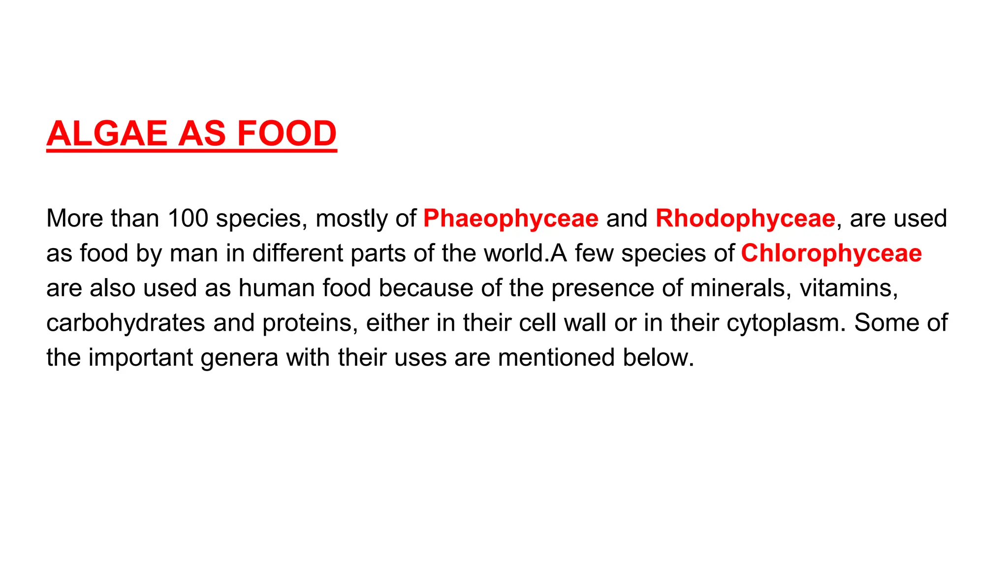 Ecological and economic importance of algae | PPTX
