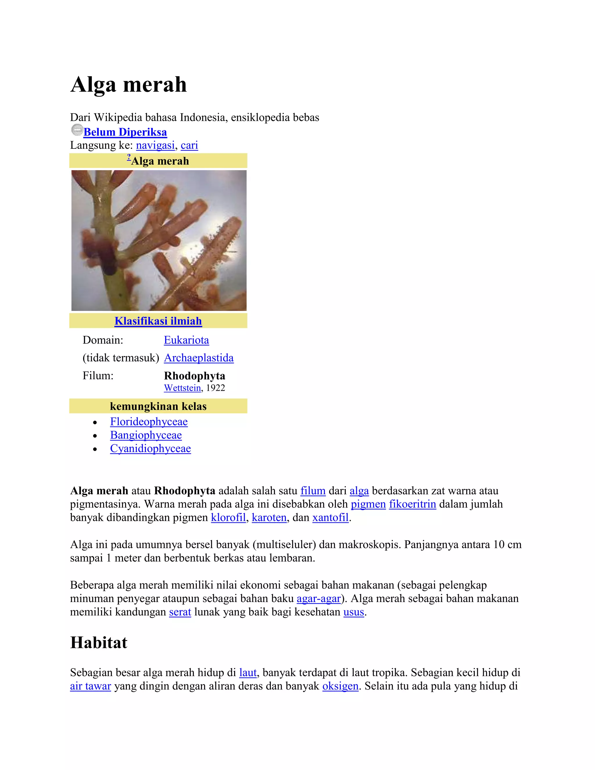 Alga merah | DOCX