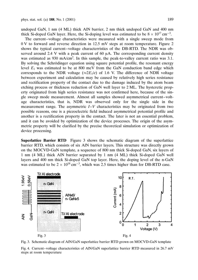 Al gan resonant tunneling diodes grown by rf mbe | PDF