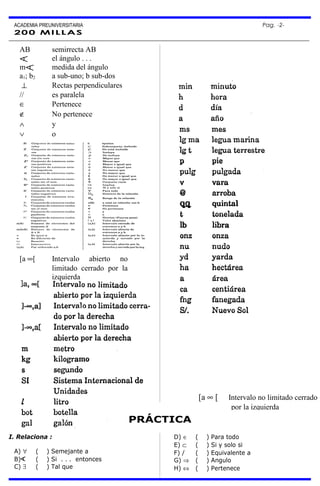 LISTA DE SÍMBOLOS EN ÁLGEBRA | DOC