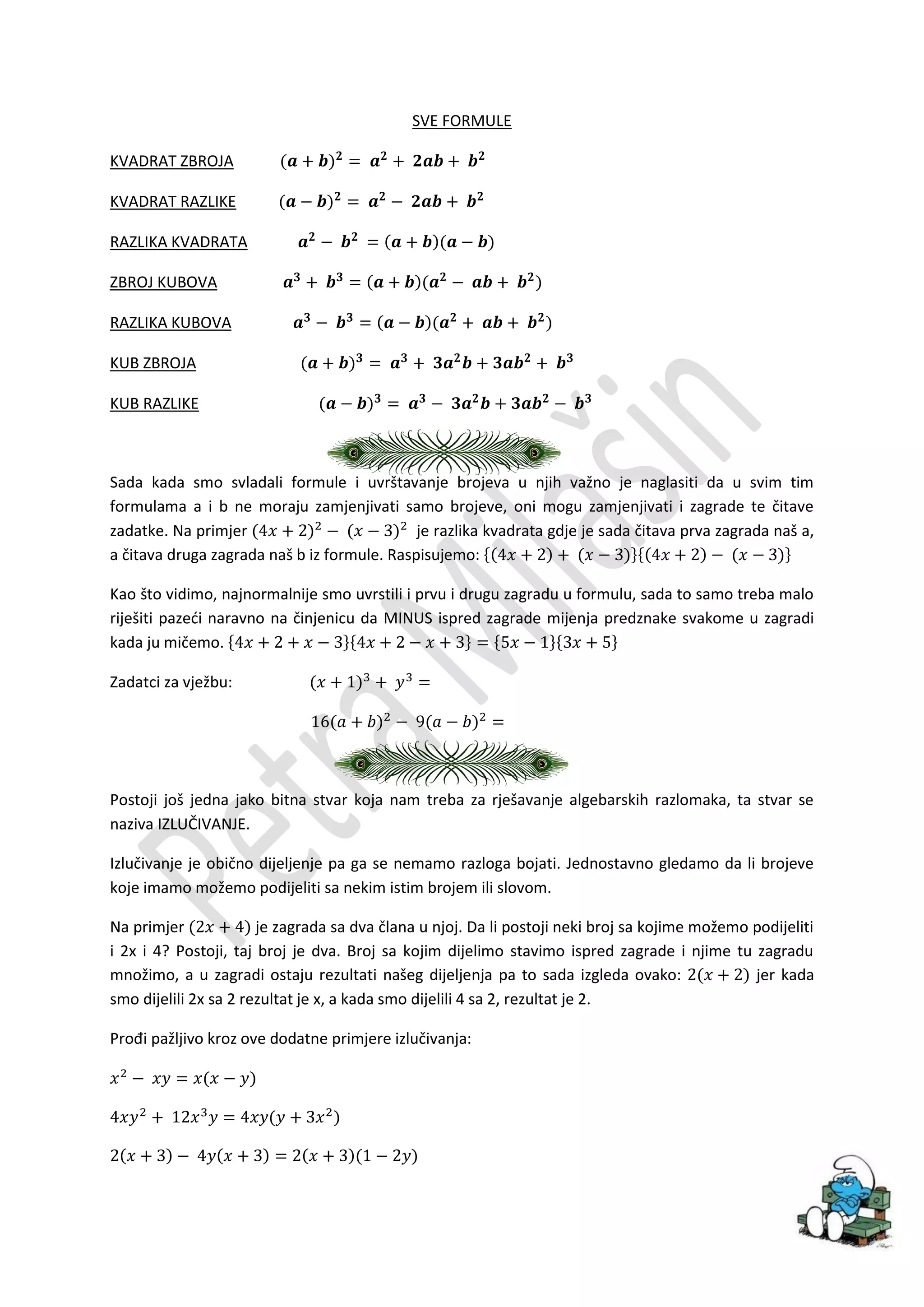 Algebarski razlomci | PDF