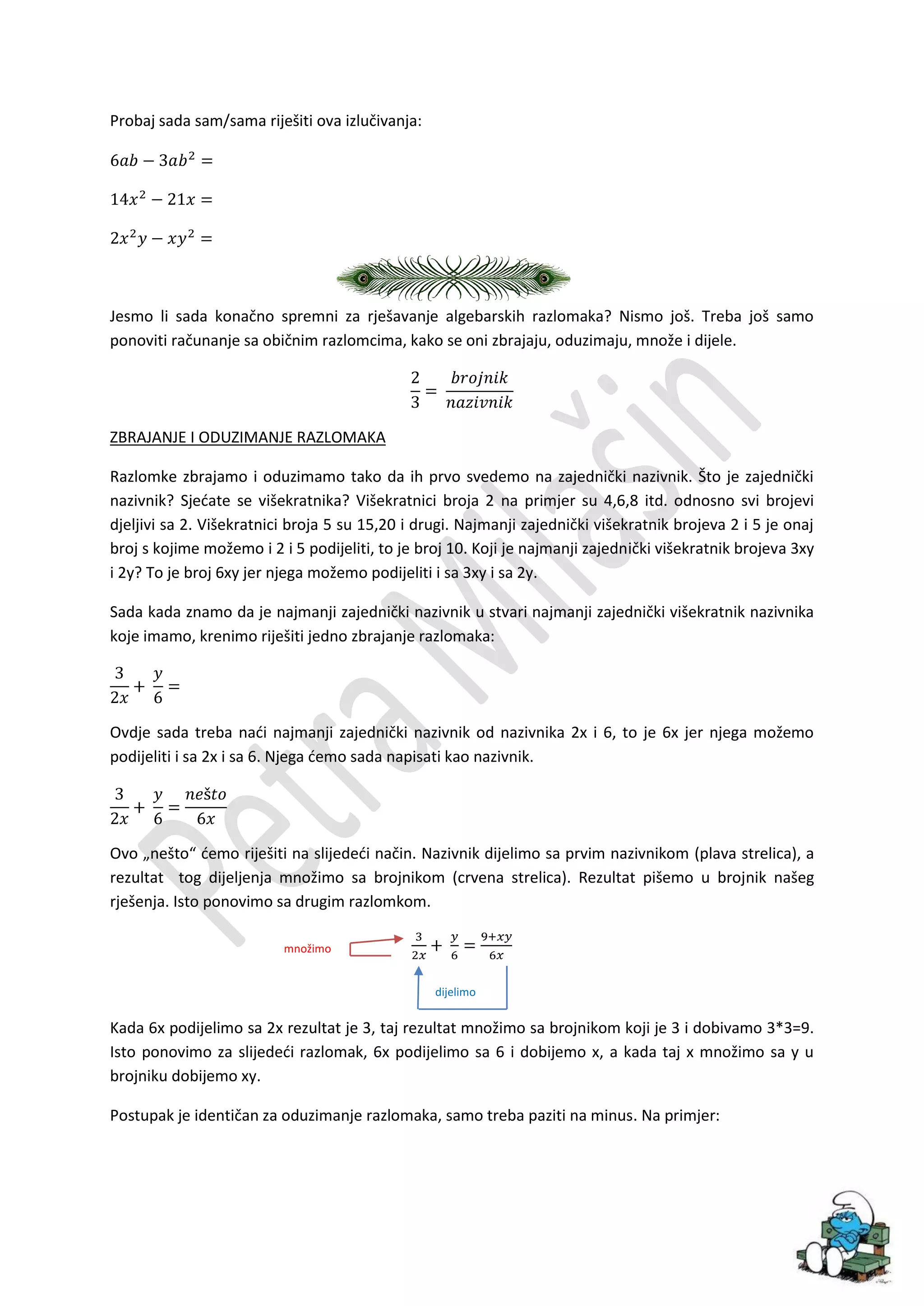 Algebarski razlomci | PDF