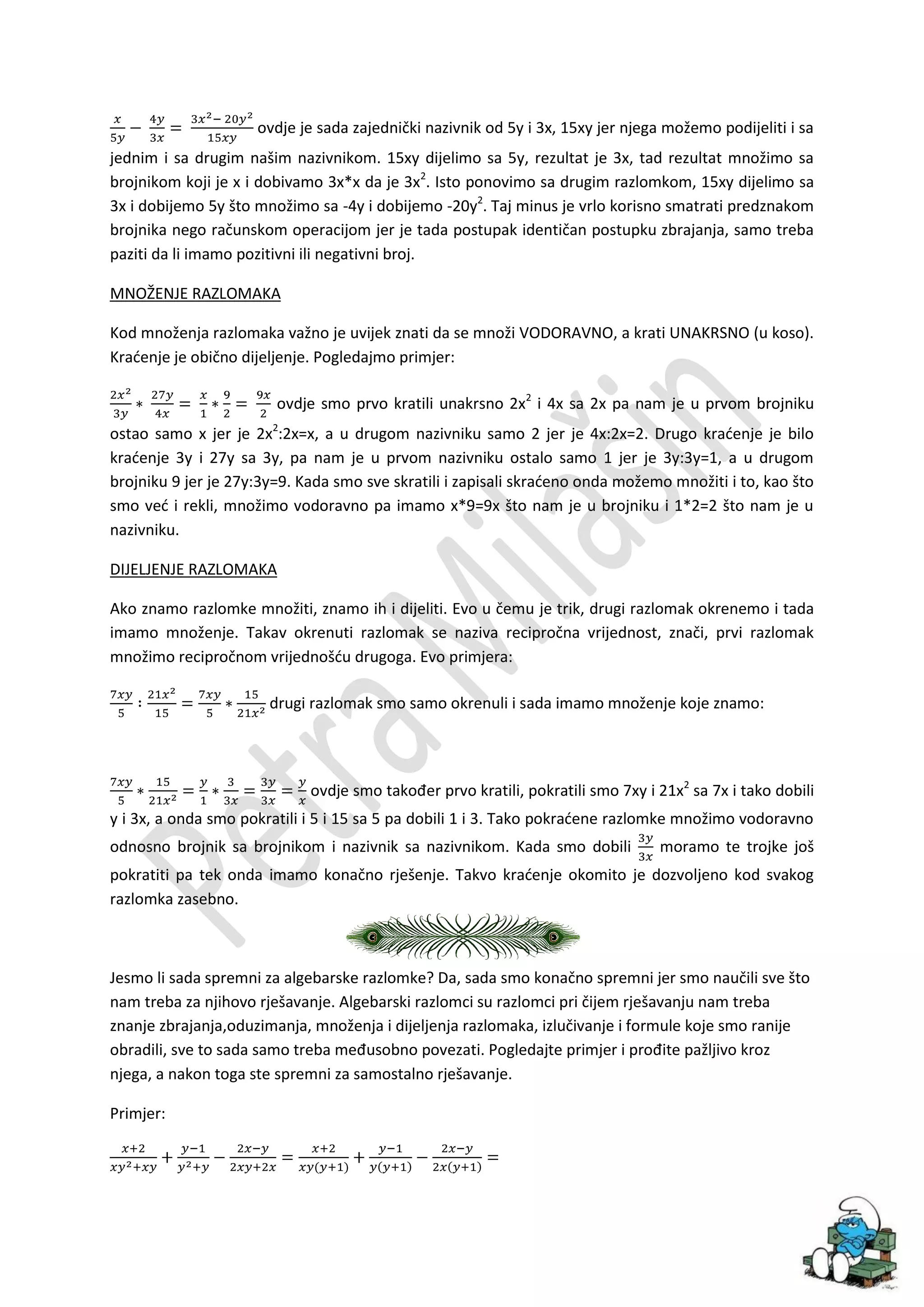 Algebarski razlomci | PDF