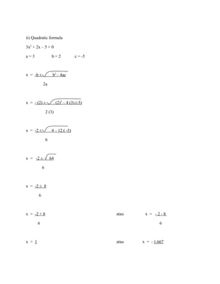 Contoh soalan dan jawapan Algebra | DOC
