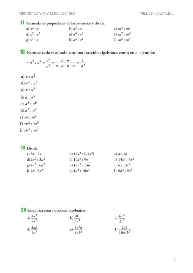 Resueltos Ejercicios De Algebra