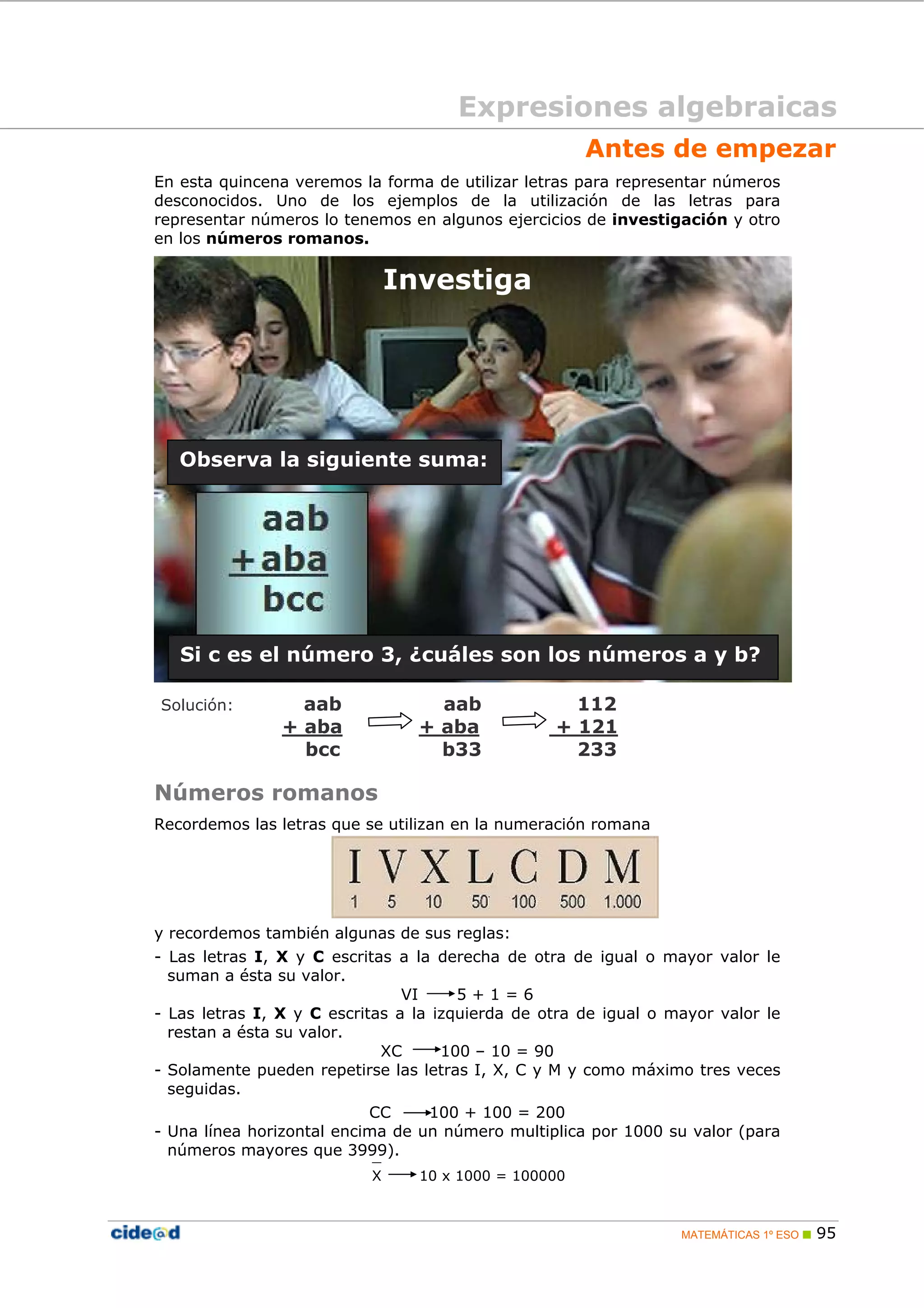 Algebra para primaria | PDF