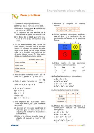Algebra para primaria | PDF