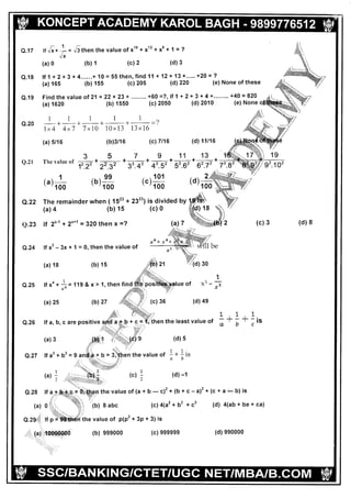SSC CGL Algebra not practice | PDF