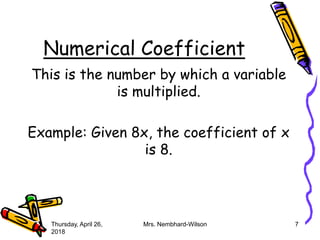 Algebra by N.Wilson | PPT