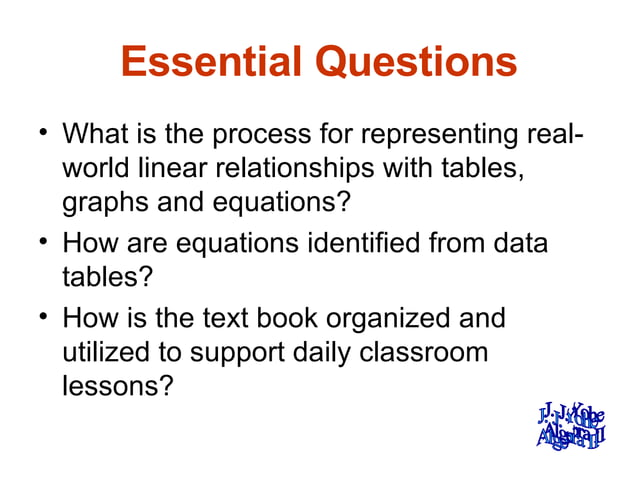 Algebra 2 Day 1 Graphs & Linearly Related Data | PPT