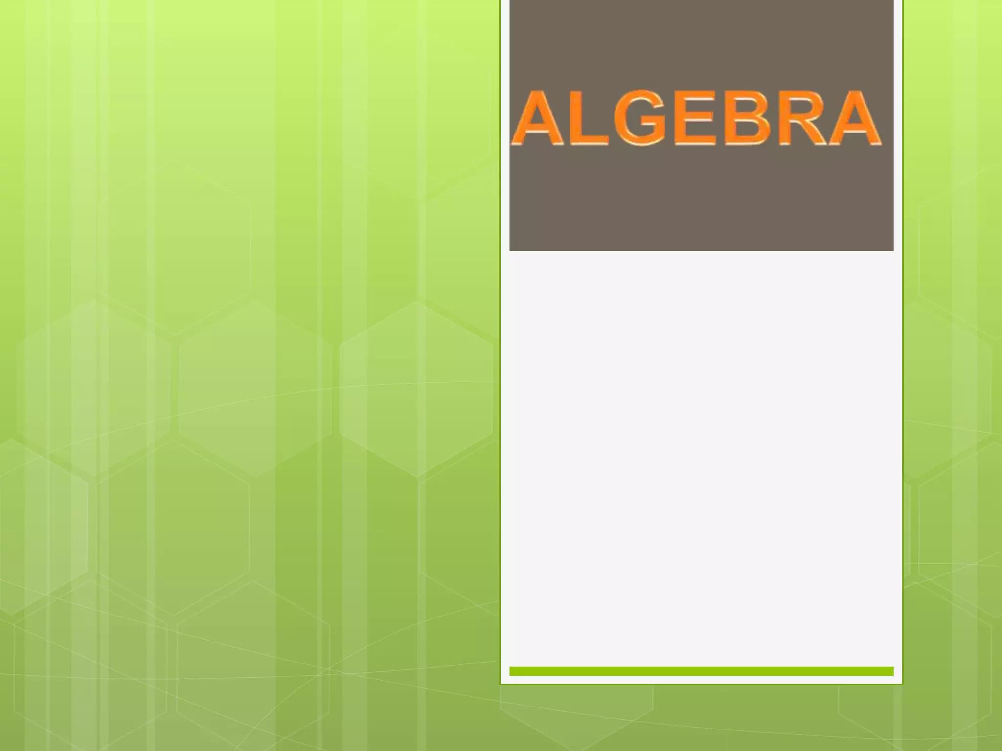 Algebra | PPTX