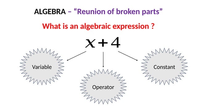 algebra class 7 ncert maths ppt. easy way of teaching algebra | PPTX ...