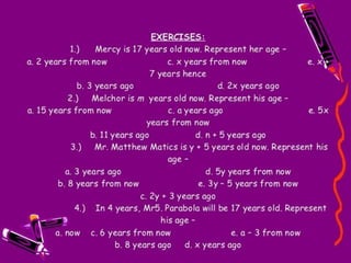 SAT-EXAM Algebra age problem | PPT