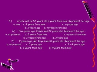 SAT-EXAM Algebra age problem | PPT