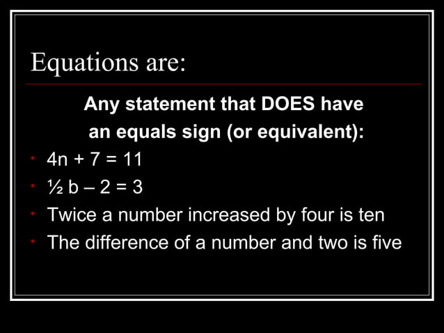 Algebra Expressions and Equations | PPT