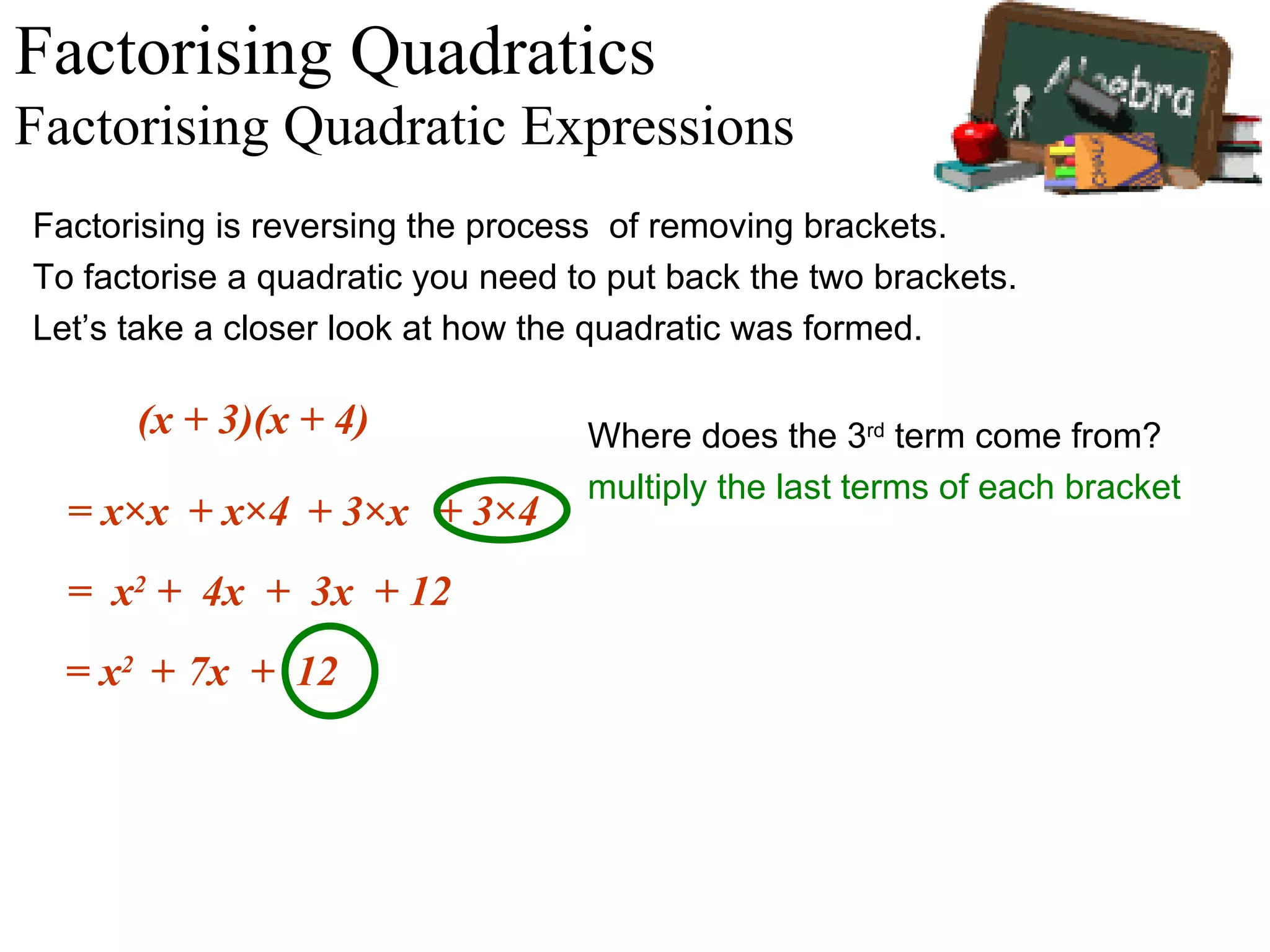 Factorising Quadratics | PPT