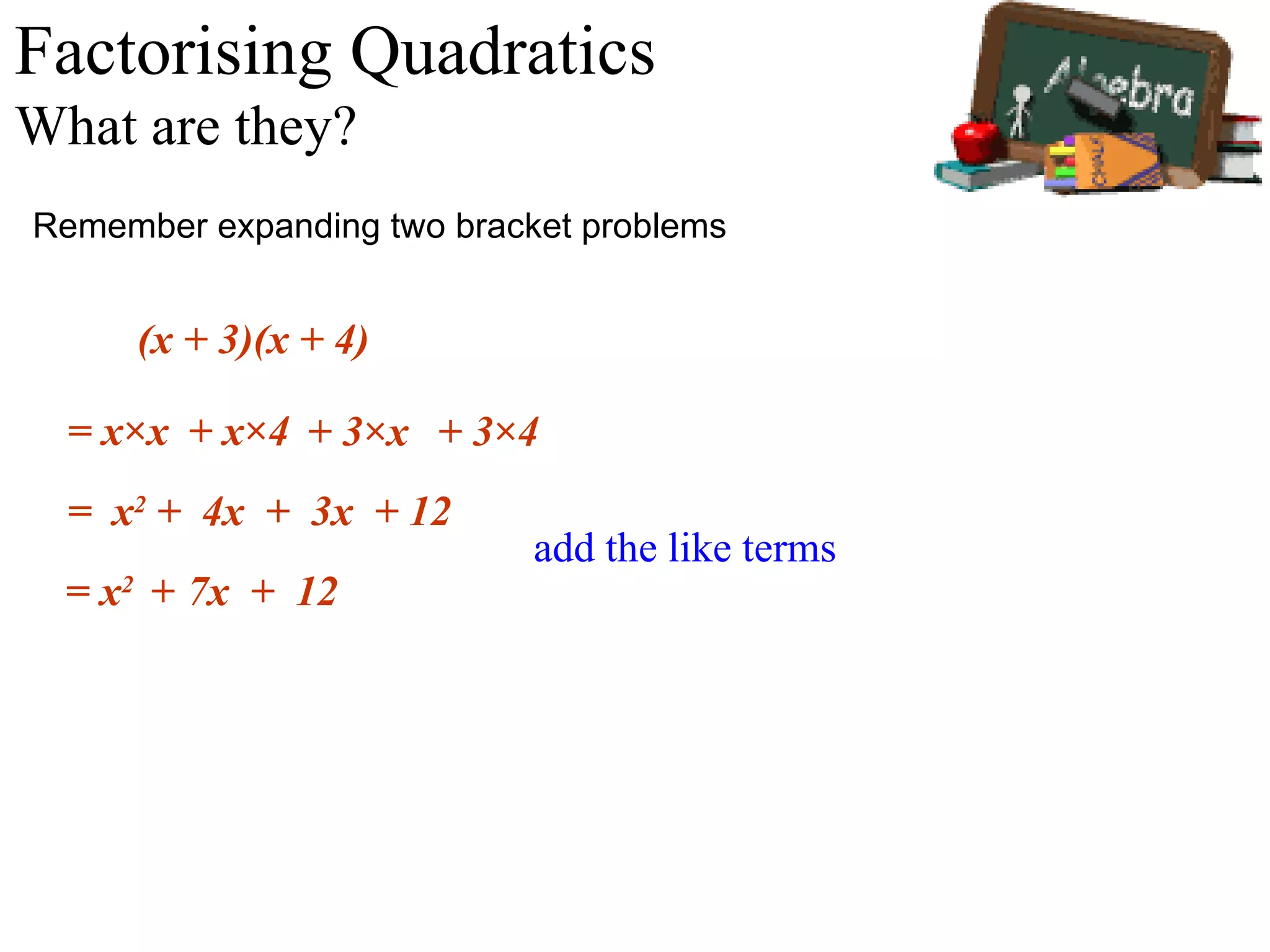 Factorising Quadratics | PPT