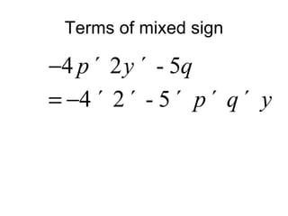 Algebra: multiplying terms | PPT