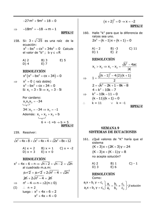 Algebra preuniversitario-600-ejercicios-resueltos (amor a sofia) | PDF