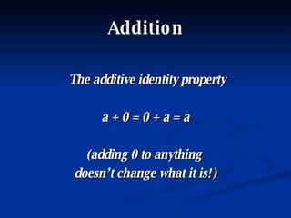 Algebra Properties 1 4 | PPT