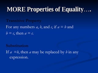 Algebra Properties 1 4 | PPT