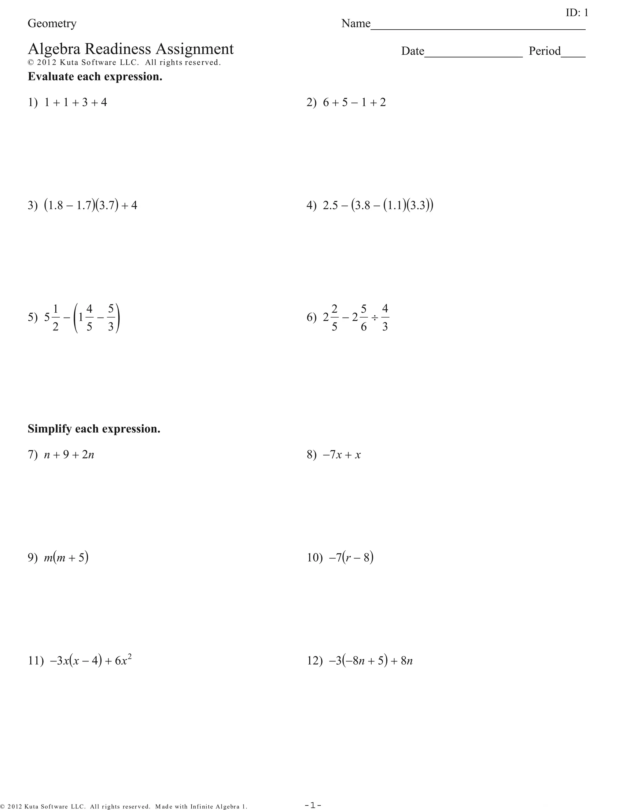 Algebra Readiness Assignment.pdf Algebra Readiness Assignment.pdf