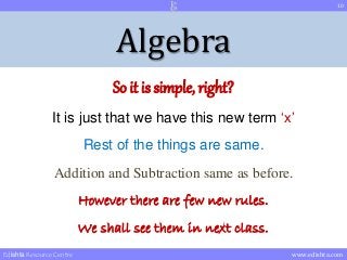 Algebra basic introduction | PPTX