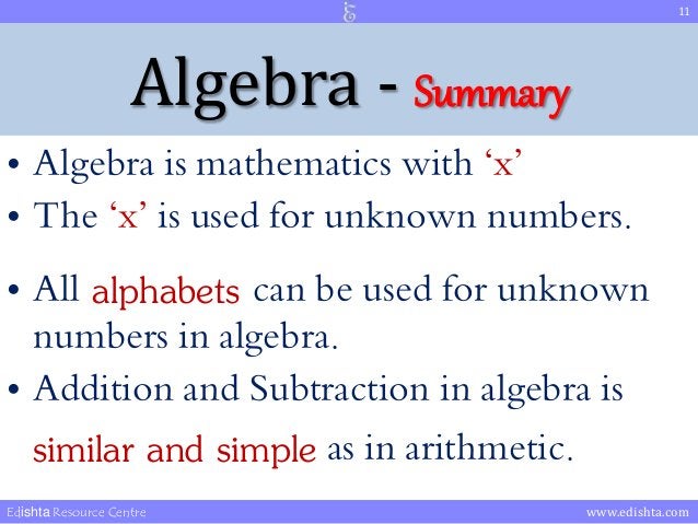 Algebra Basic Introduction PPT Algebra Basic Introduction PPT