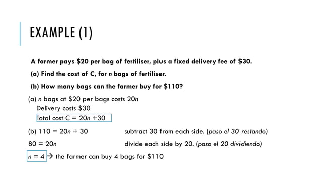 Algebra - examples & making x the subject of the equation | PDF ...