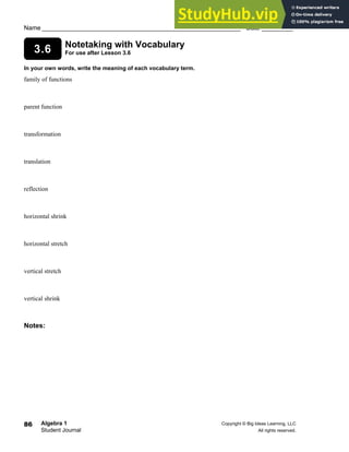 Algebra 1 | PDF