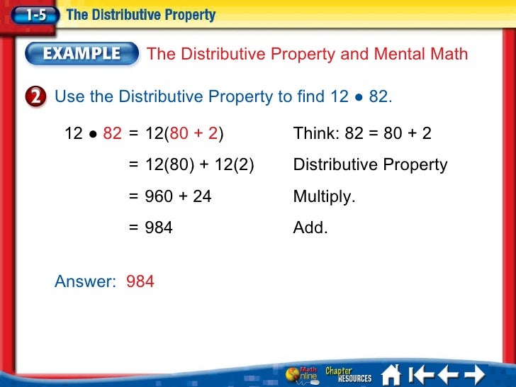 Algebra 1 distributive property