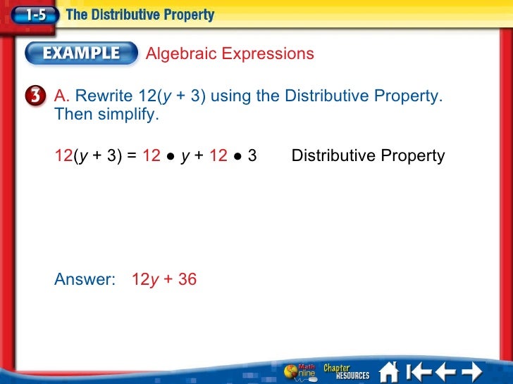 Algebra 1 distributive property