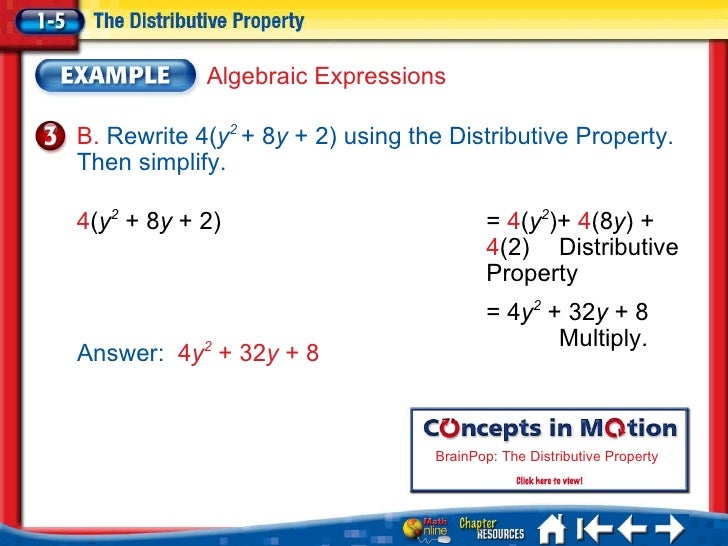 Algebra 1 distributive property