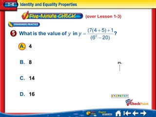 Algebra 1 identity and equality properties | PPTX