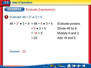 Algebra 1 order of operations | PPT