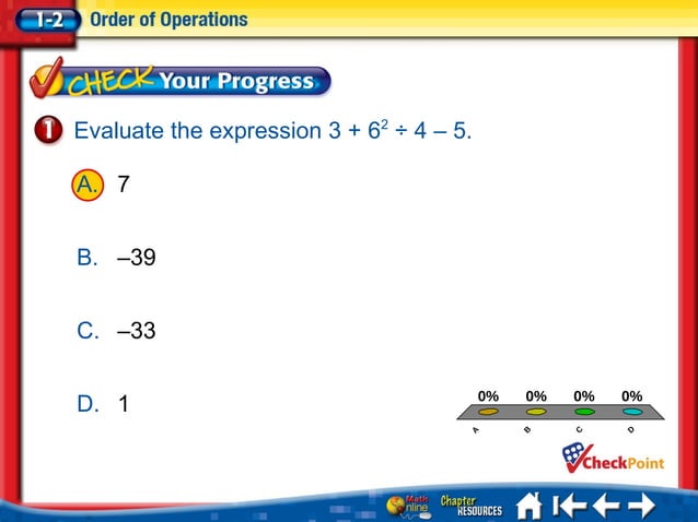 Algebra 1 order of operations | PPT