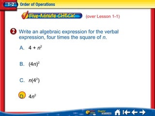 Algebra 1 order of operations | PPT