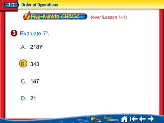 Algebra 1 order of operations | PPT