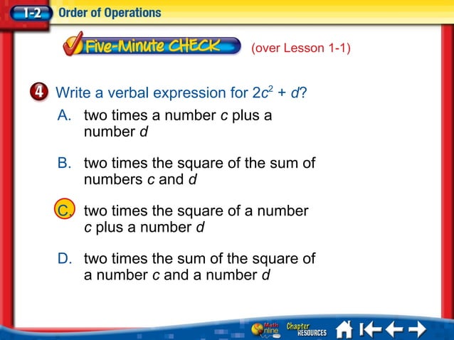 Algebra 1 order of operations | PPT