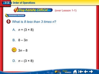 Algebra 1 order of operations | PPT