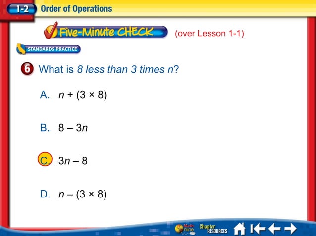Algebra 1 order of operations | PPT